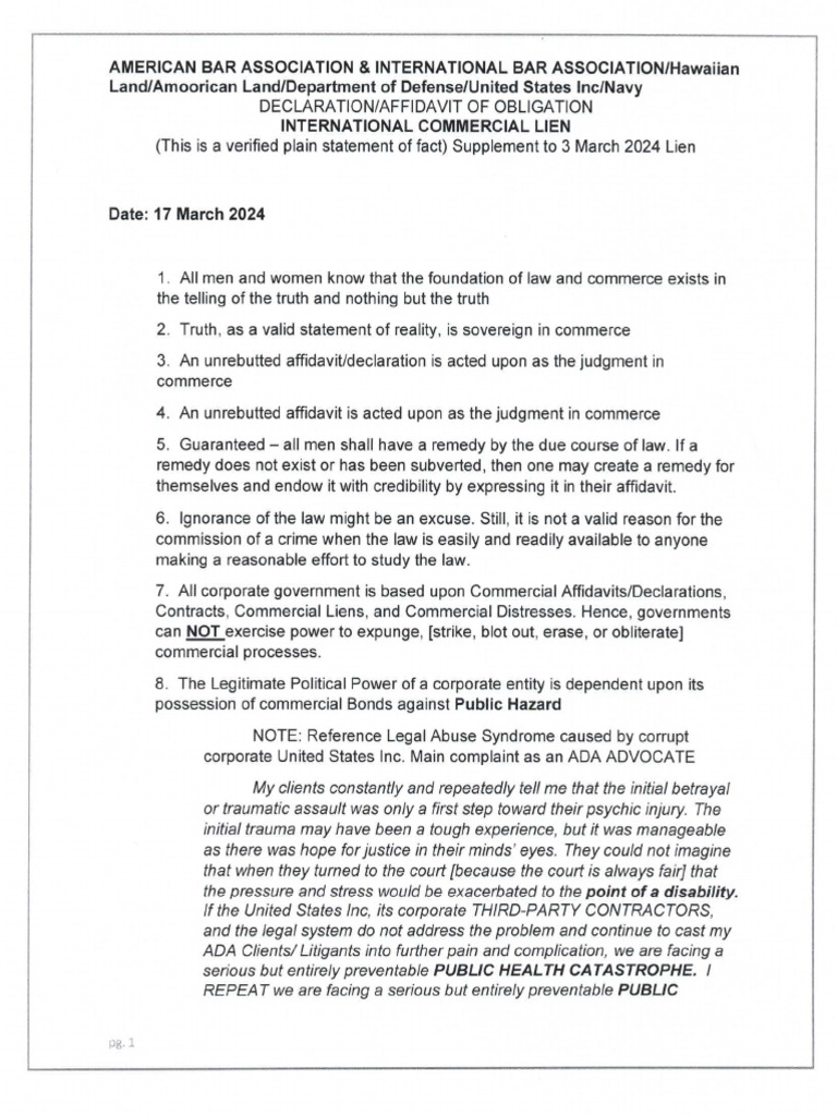 Updated Lien - Pay Noah 150 million each day that you violate his HUMAN ...