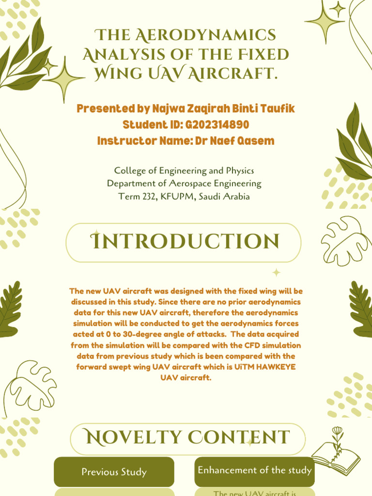 Aerodynamics of Fixed Wing UAV Analysis | PDF | Lift (Force ...