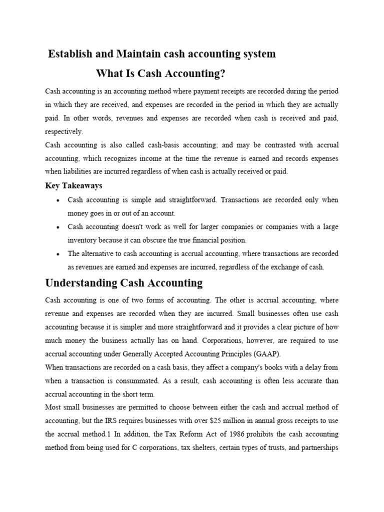 Understanding Cash Accounting Basics | PDF | Bookkeeping | Cash