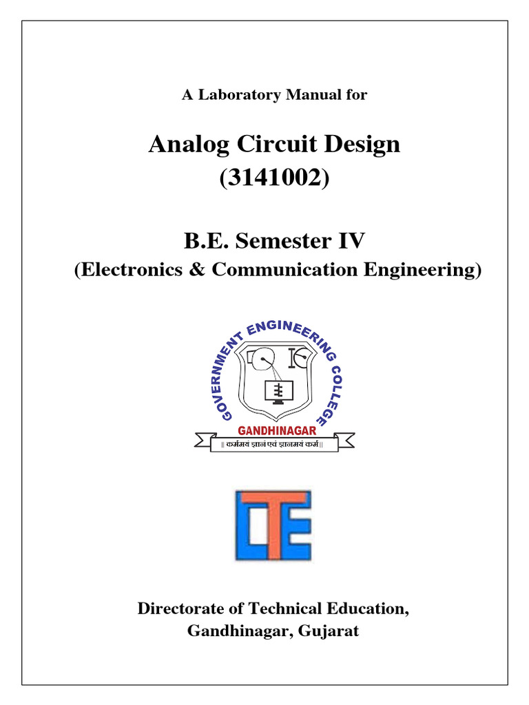 Analog Circuit Design Lab Manual | PDF