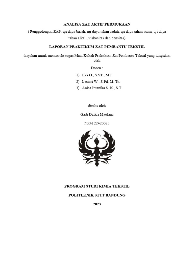 Analisa Zat Aktif Permukaan | PDF