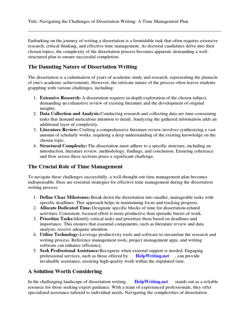 Dissertation Time Management Plan | PDF | Thesis | Time Management Dissertation Time Management Plan | PDF | Thesis | Time Management