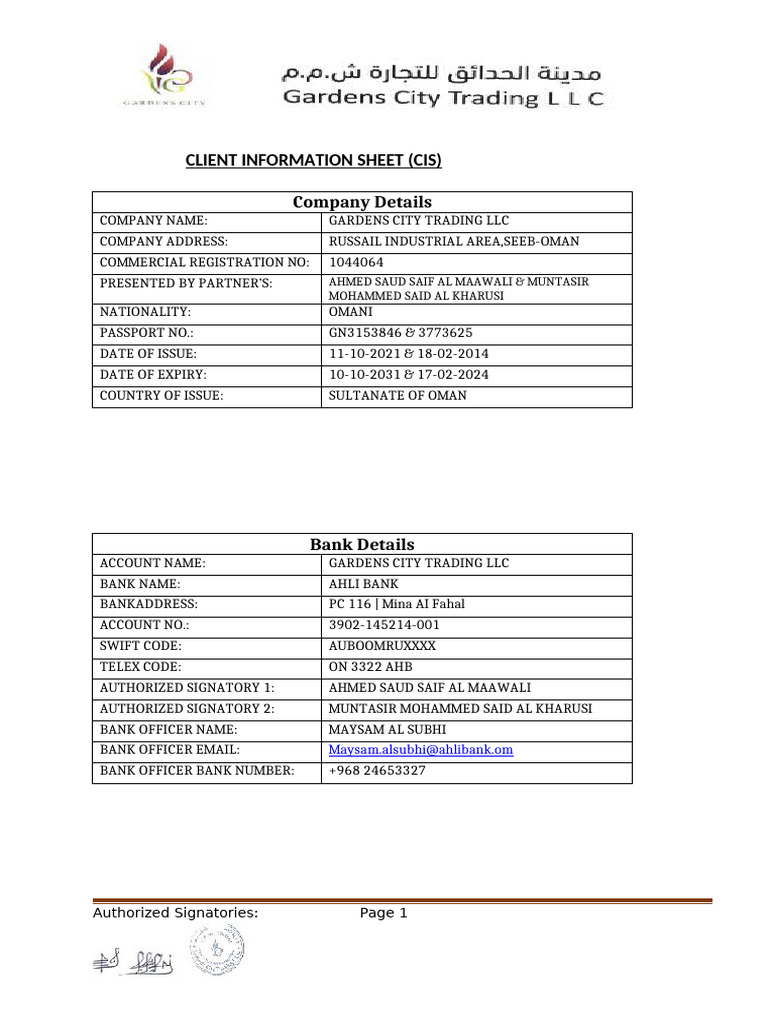 Ahli Bank - 2-Gct Om - Cis | PDF | Law