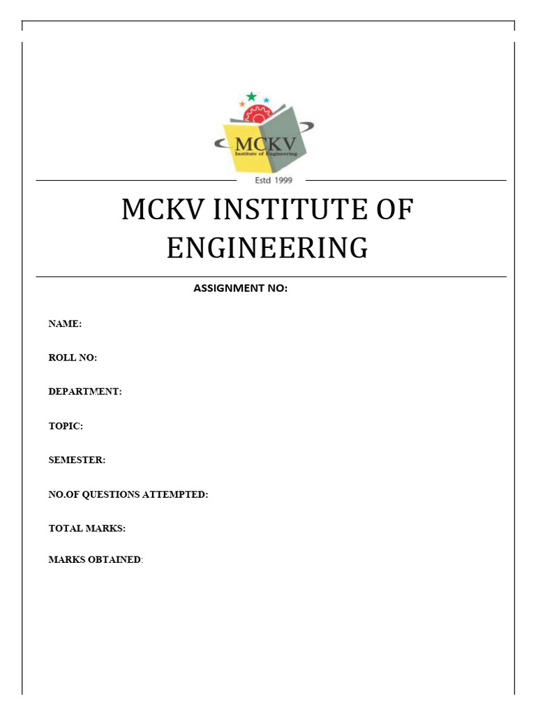 Assignment Cover Page | PDF
