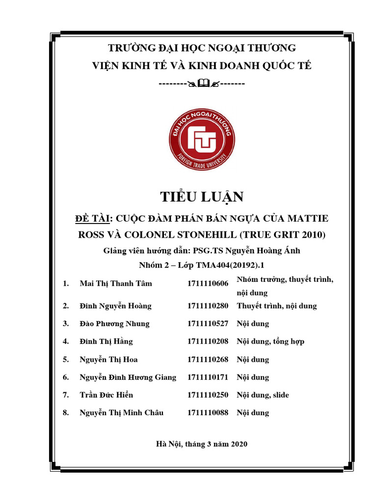 TRNG Di HC Ngoi THNG Tiu Lun D | PDF