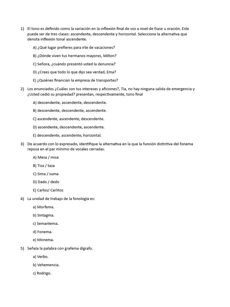 Comunicación 3 Fonología y Fonética | PDF | Palabra | Tono (Lingüística)