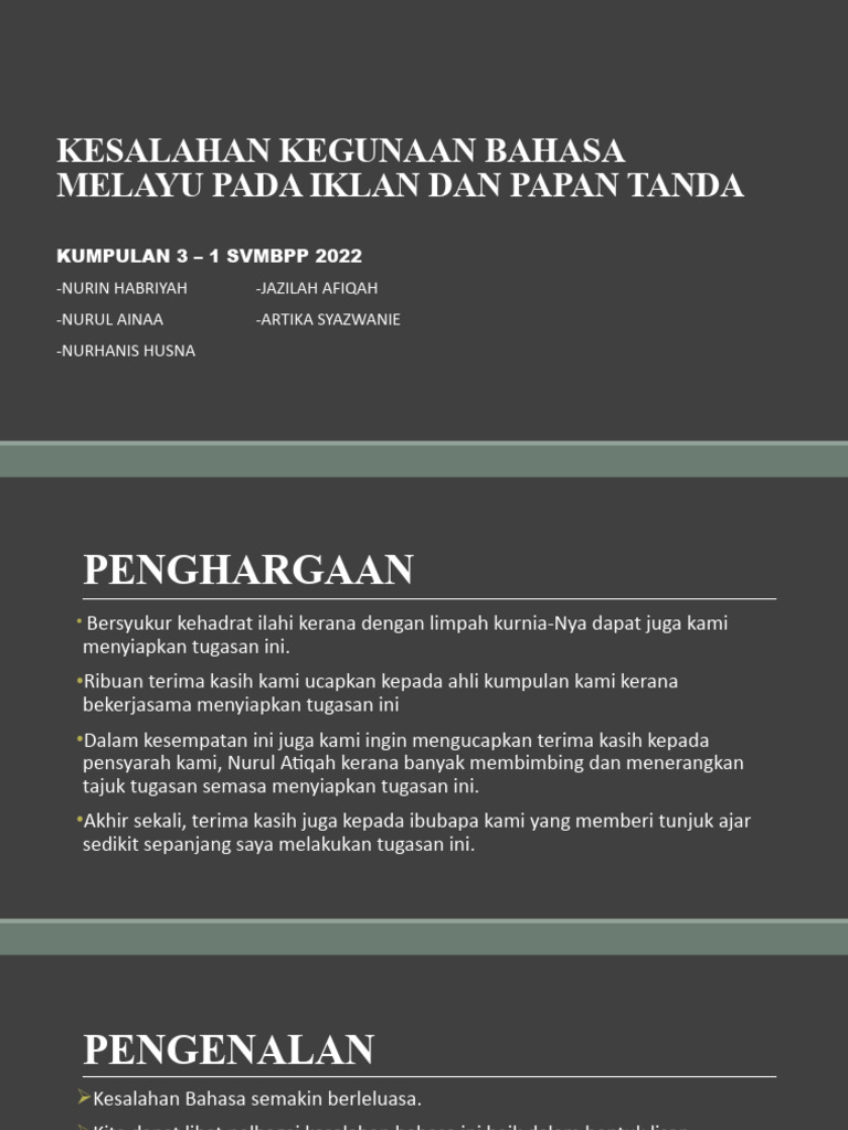Kesalahan Kegunaan Bahasa Melayu Pada Iklan Dan Papan | PDF
