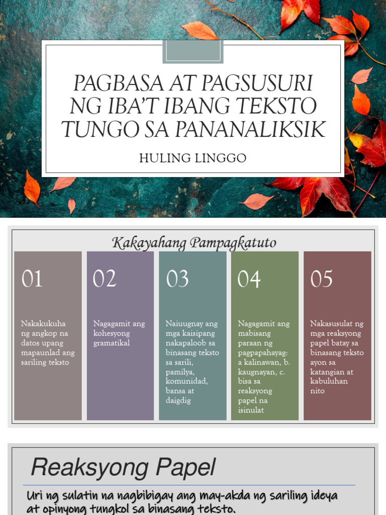 Reaksyong Papel | PDF