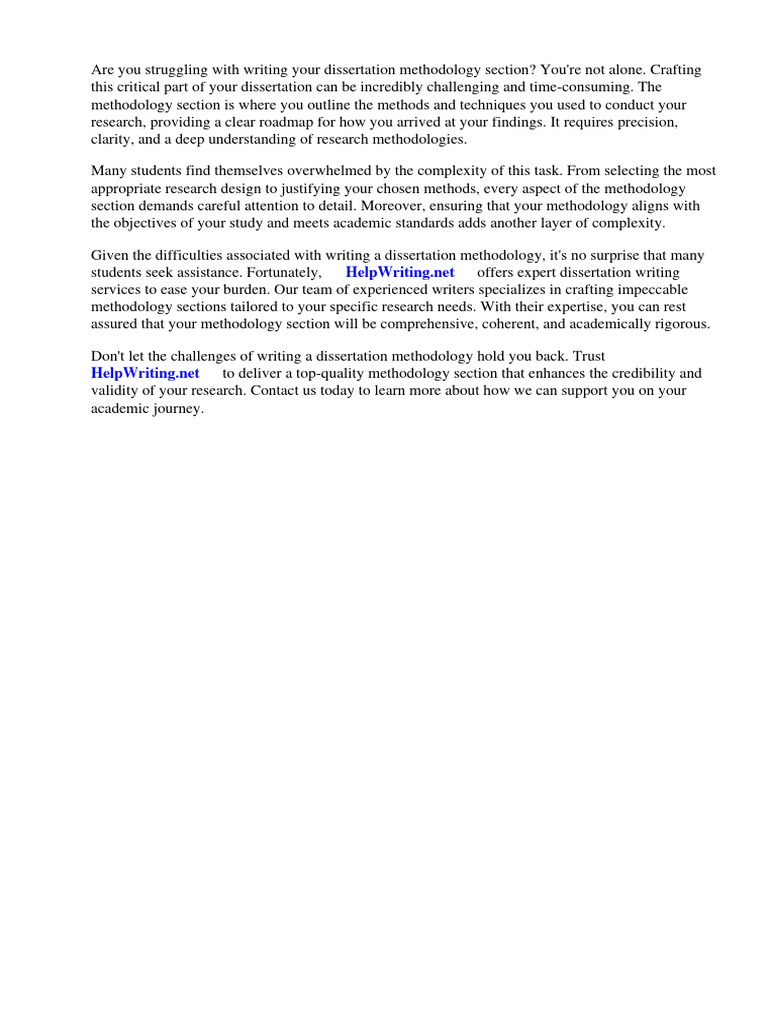 Dissertation Methodology Help | PDF | Methodology | Thesis