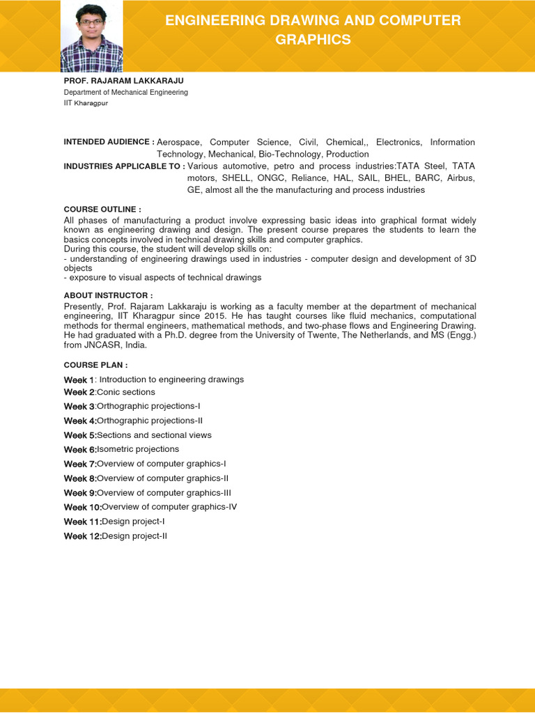 Engineering Drawing & Computer Graphics IITKGP | PDF