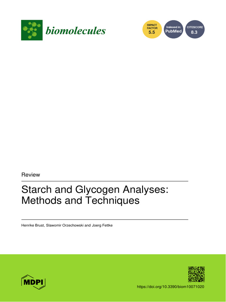 Biomolecules 10 01020 With Cover | PDF | Starch | Enzyme