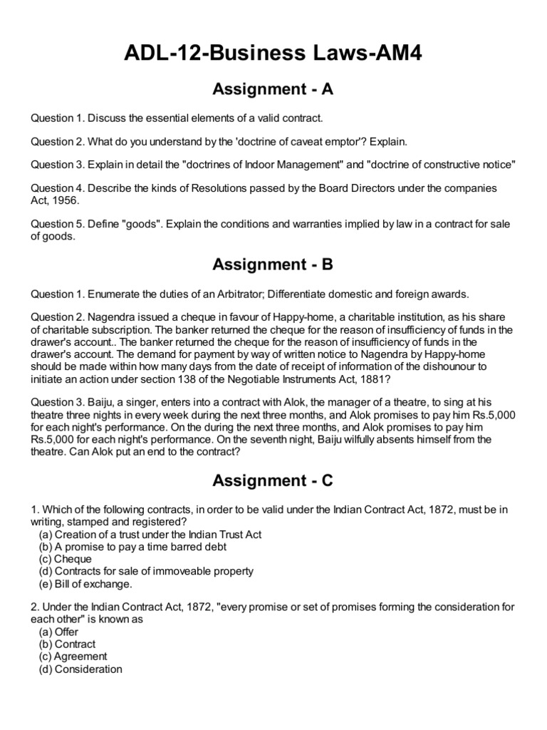 Key Business Law Concepts Explained | PDF | Negotiable Instrument | Cheque