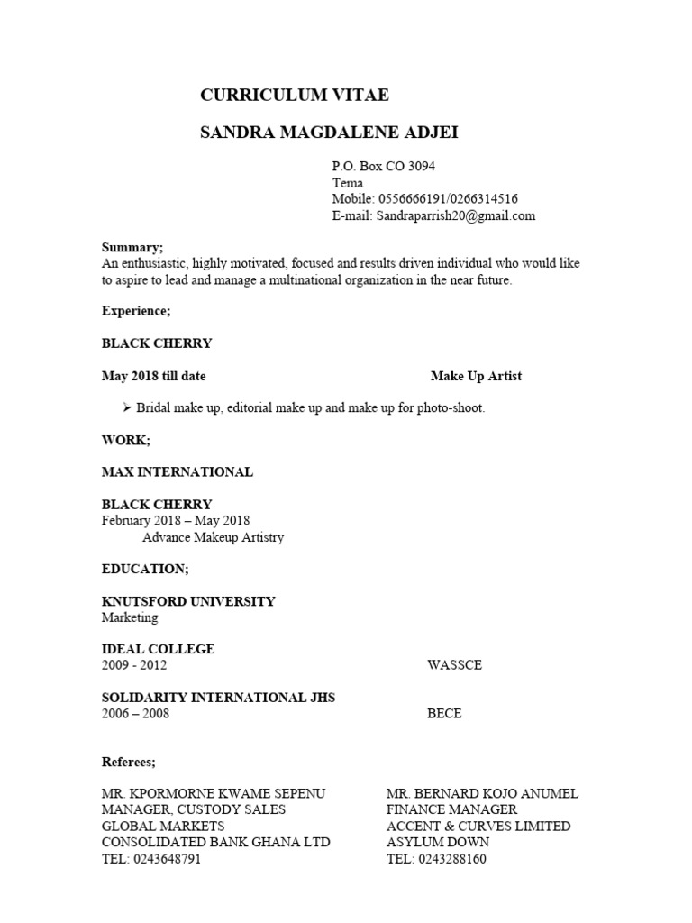 Sandra CV | PDF