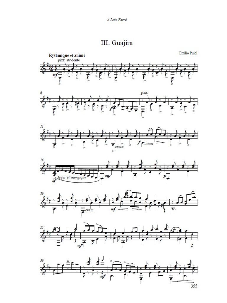 Pujol_Emilio_Guajira Guitarra | PDF