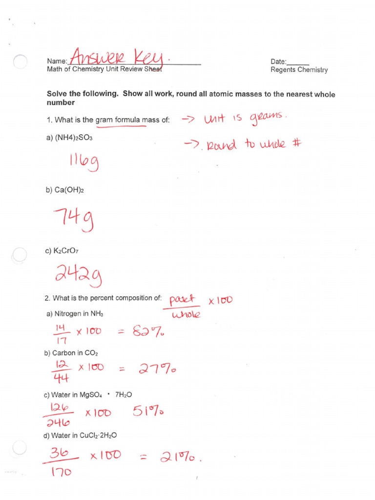 Review Sheet 1 Answer Key | PDF