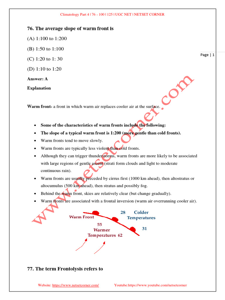 Climatology Quiz for UGC NET Preparation | PDF | Wound | Precipitation