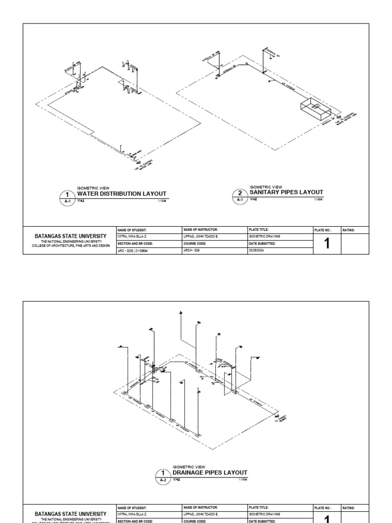Water and Drainage Pipe Layouts | PDF