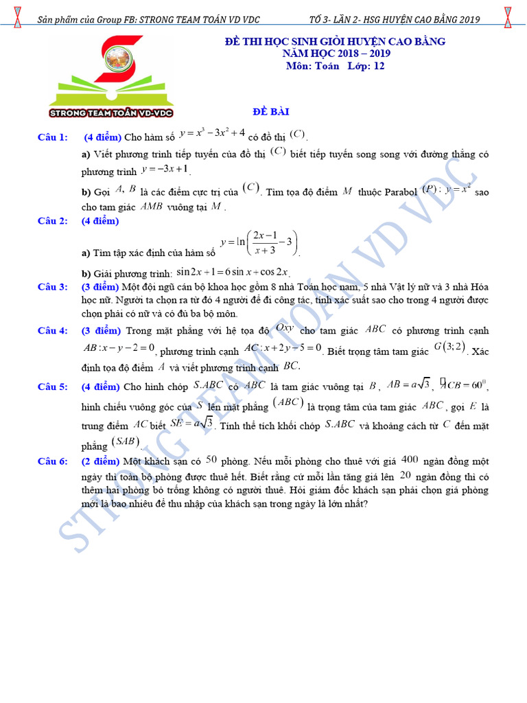 T 3 D2 L12 HSG HUYEN CAO BANG NAM 2018 2019 | PDF