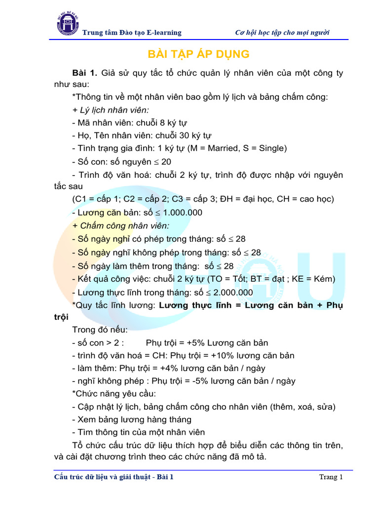 Bai 1 Danh Gia Thuat Toan BT Apdung | PDF