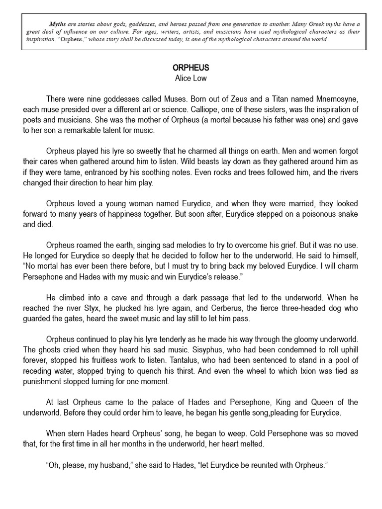 ORPHEUS | Download Free PDF | Hades | Orpheus