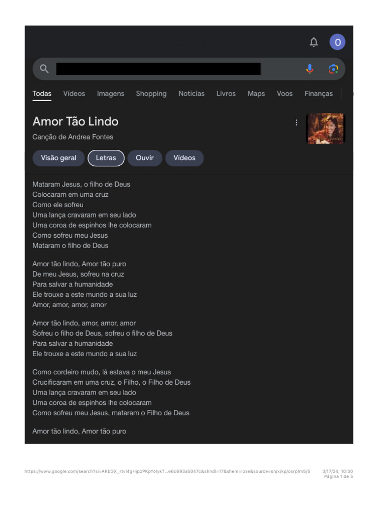 Letra da Música "Amor Tão Lindo" | PDF | Jesus | Amor