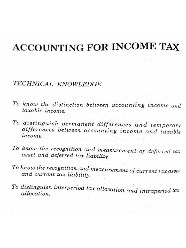Accounting For Income Tax Reviewer | PDF