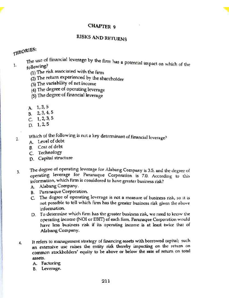 MS Review Risks and Returns | PDF