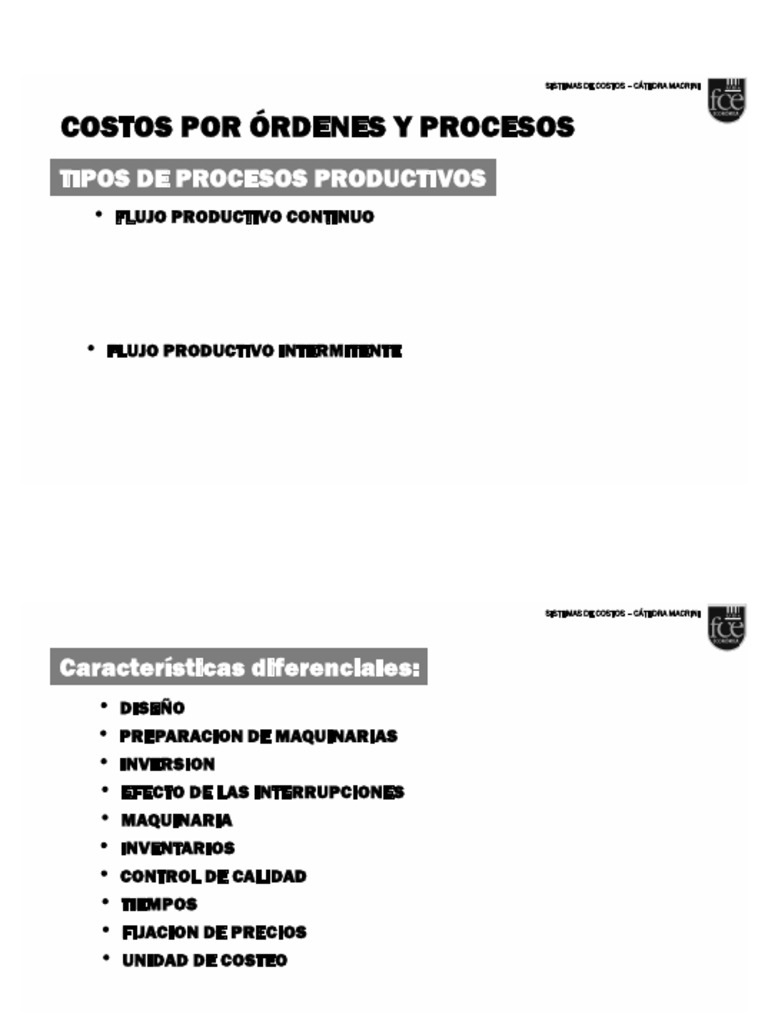 Costos Por Ordenes y Costos Por Procesos | PDF
