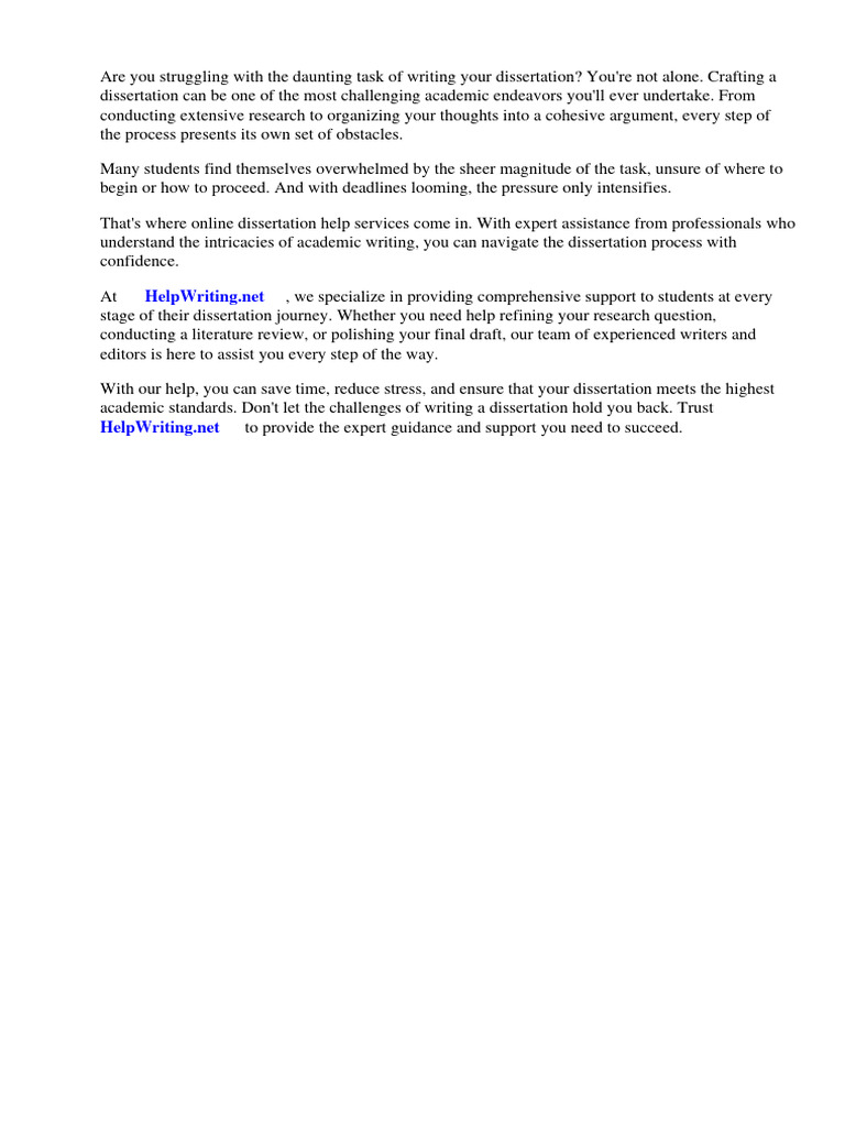 Online Help For Dissertation | PDF | Thesis | Doctor Of Philosophy