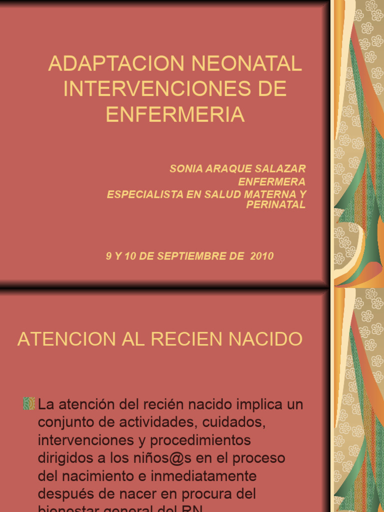 Adaptacion Neonatal Soata | PDF | Termorregulación | Sistema circulatorio