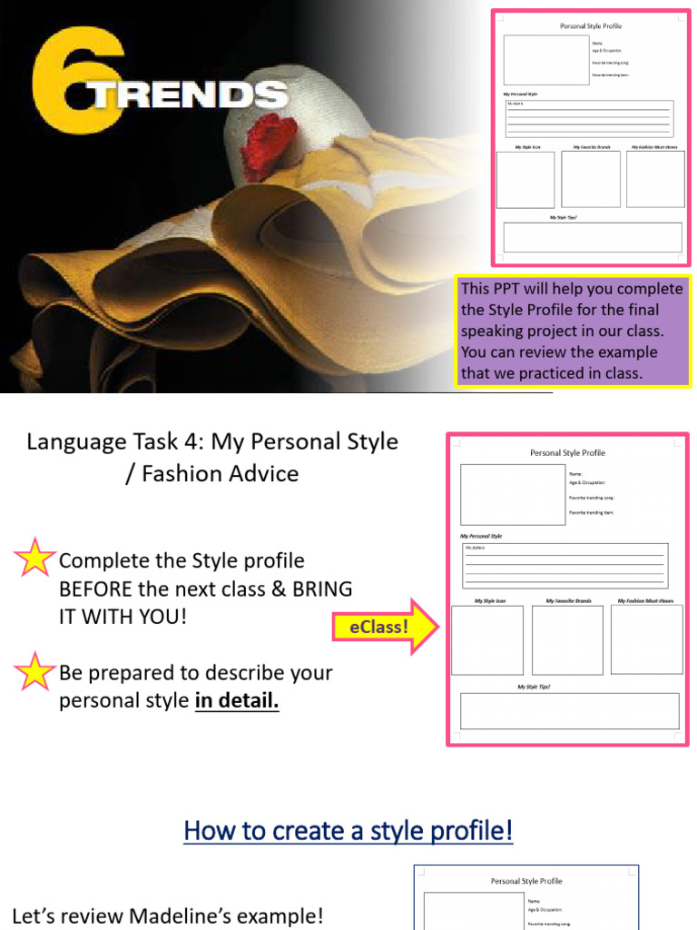 Unit 6 Langugae Task (Style Profile Guide) | PDF | Fashion | Human ...