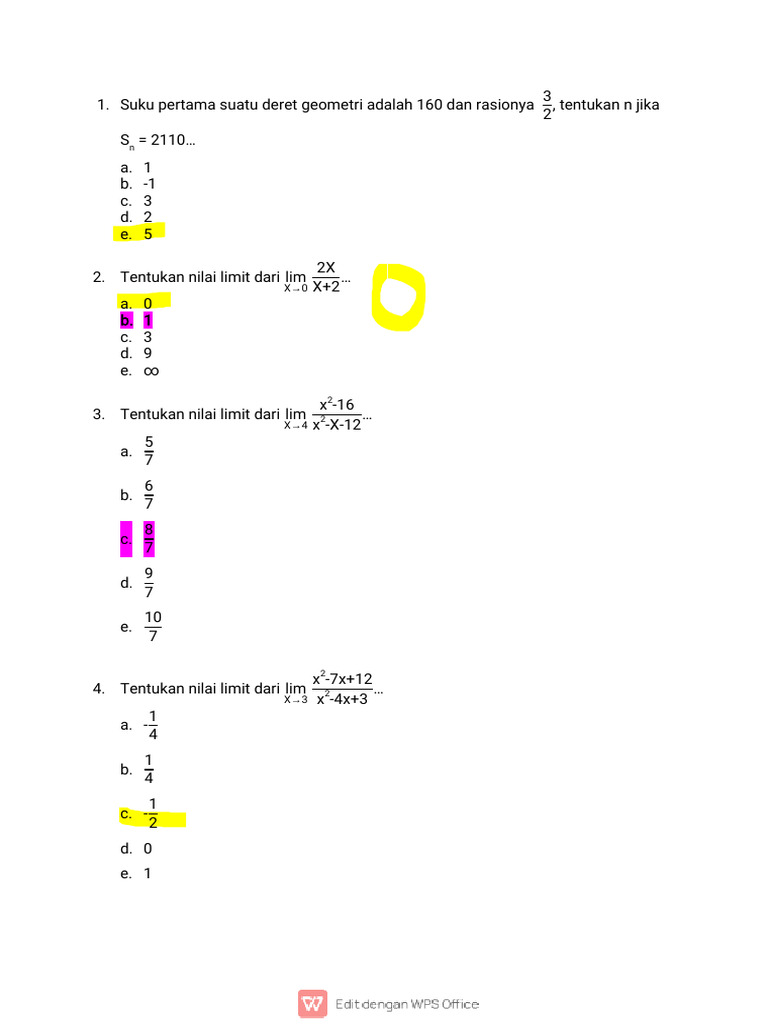 Latihan Soal PAS | PDF