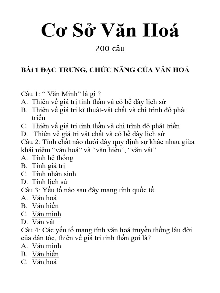 Ôn Thi CSVH Unicode Encoding Conflict 1 | PDF