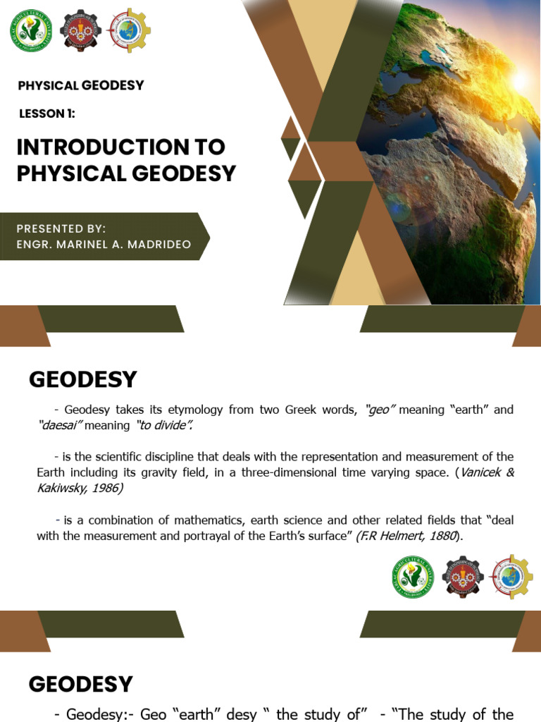 Lesson 1 Introduction To Physical Geodesy 1 | PDF | Geodesy | Applied And Interdisciplinary Physics