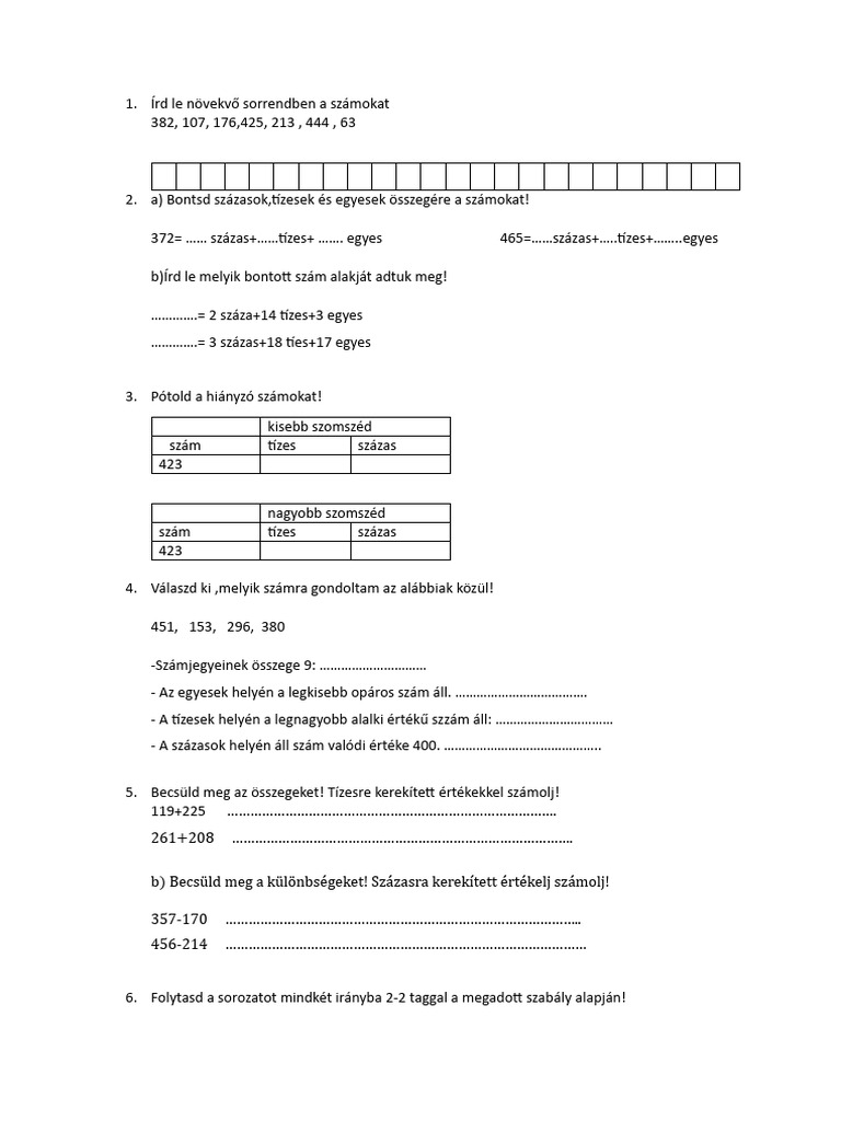 matek 3.osztály | PDF