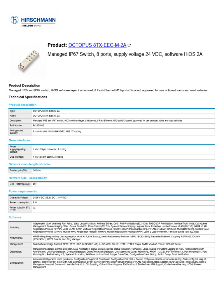 OCTOPUS8TX EEC M 2A - Techdata | PDF | Radius | Computer Science