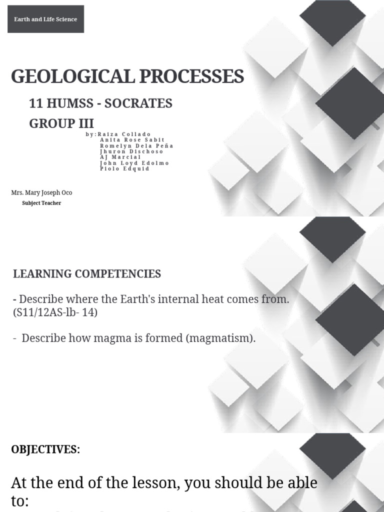Geological Processes Group3 | PDF | Earth | Magma
