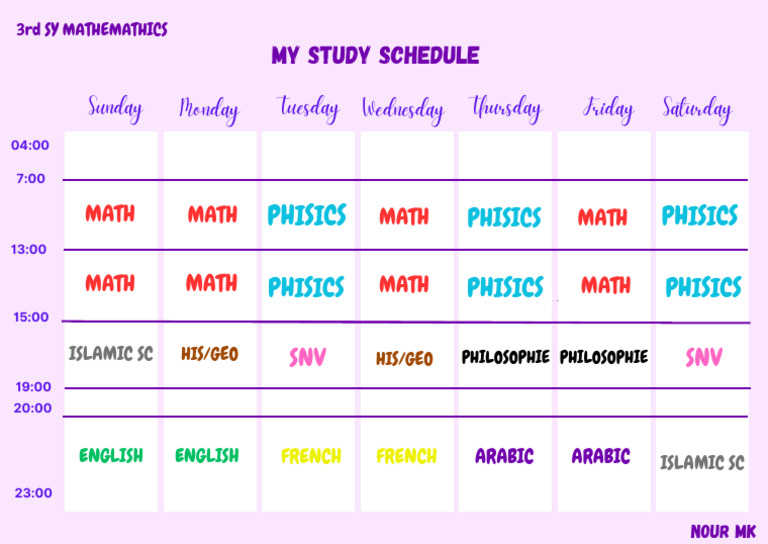 Grey Monotone Study Schedule | PDF | Foreign Language Studies