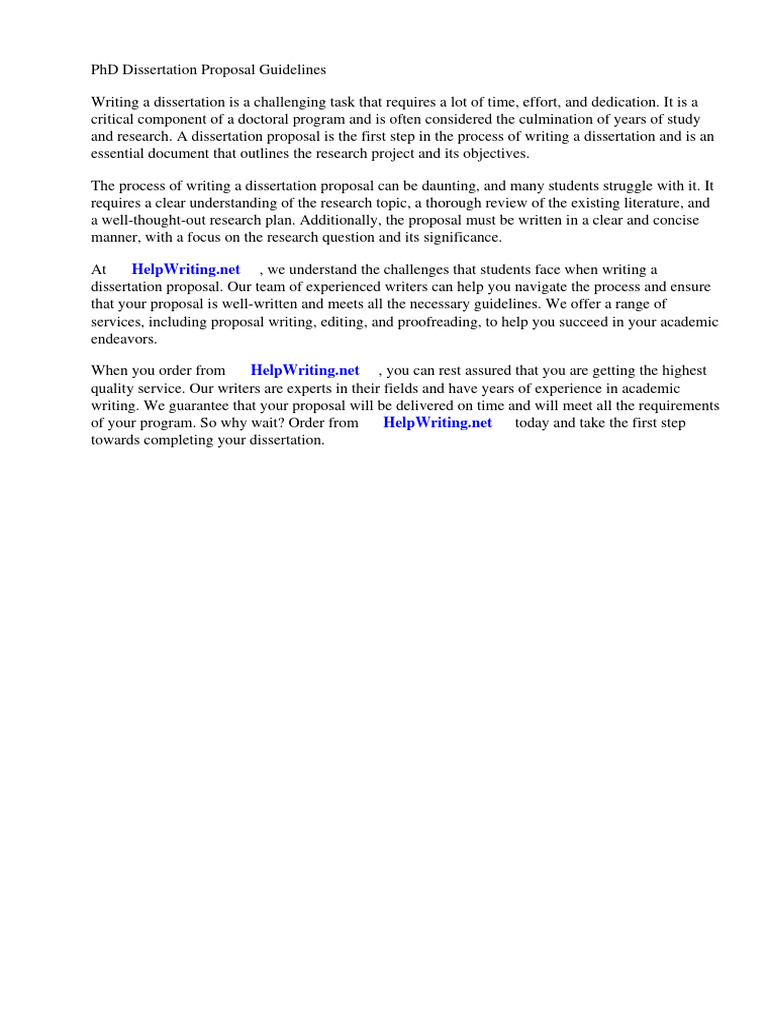 PHD Dissertation Proposal Guidelines | Download Free PDF | Thesis | Doctor Of Philosophy