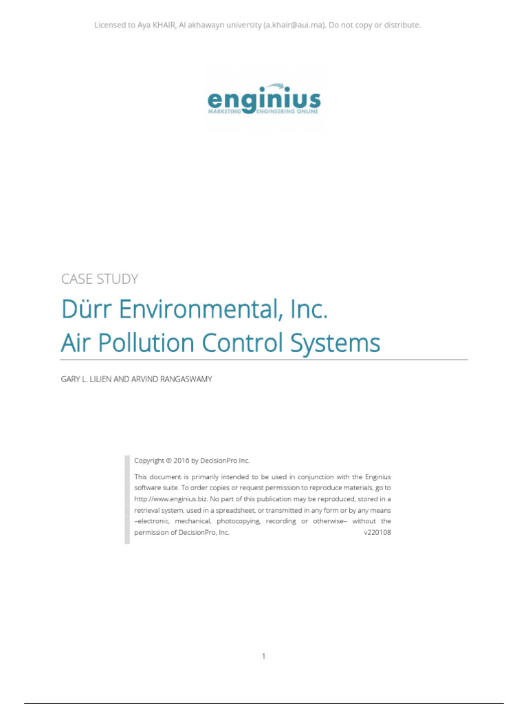 Durr Case Study | PDF | N Ox | Air Pollution