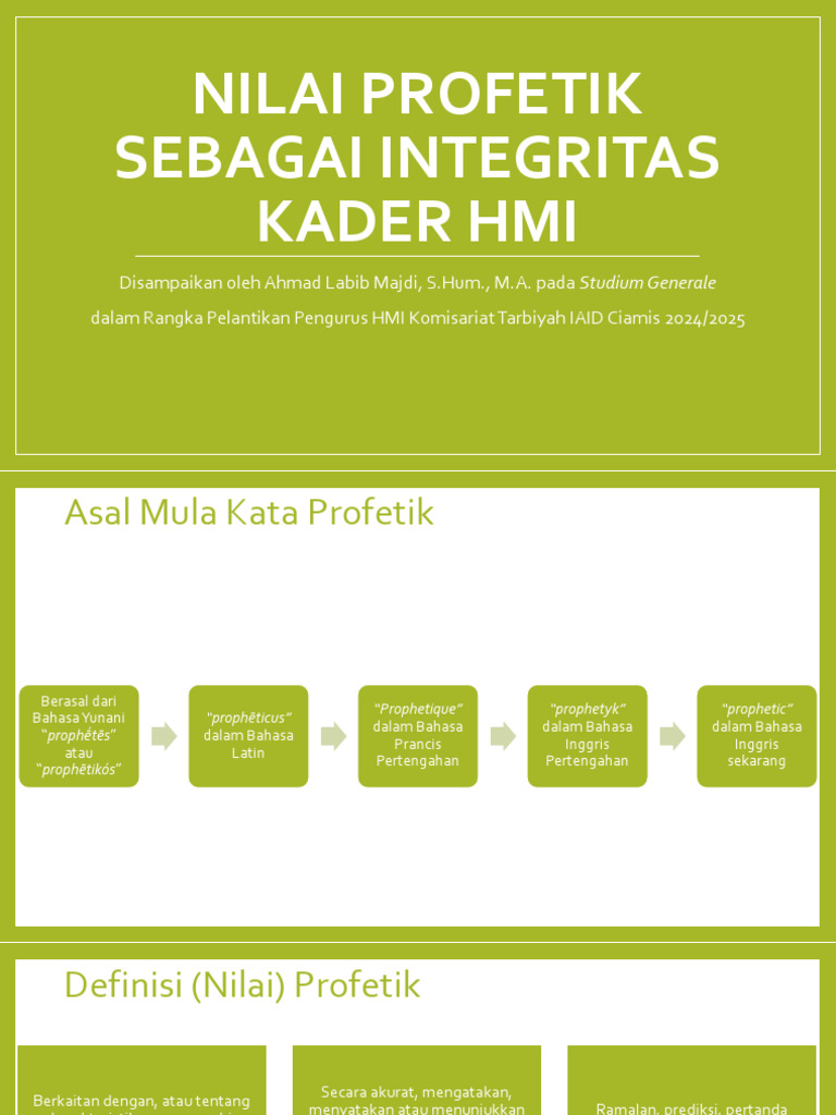 Nilai Profetik dalam Kepemimpinan HMI | PDF