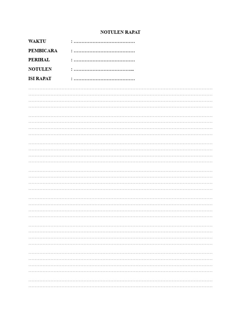 Notulen Rapat | PDF