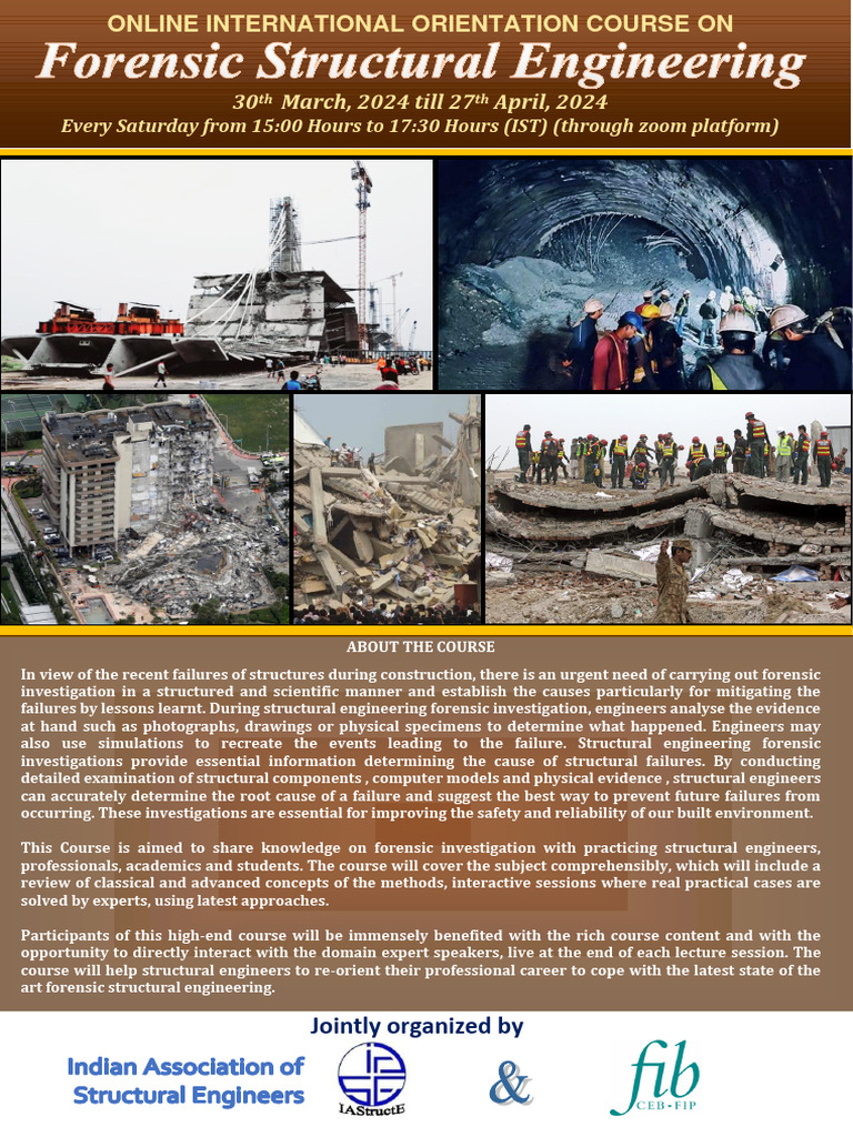 Flier - Forensic Structural Engineering Course Starting From 30.03.2024 | PDF | Structural ...