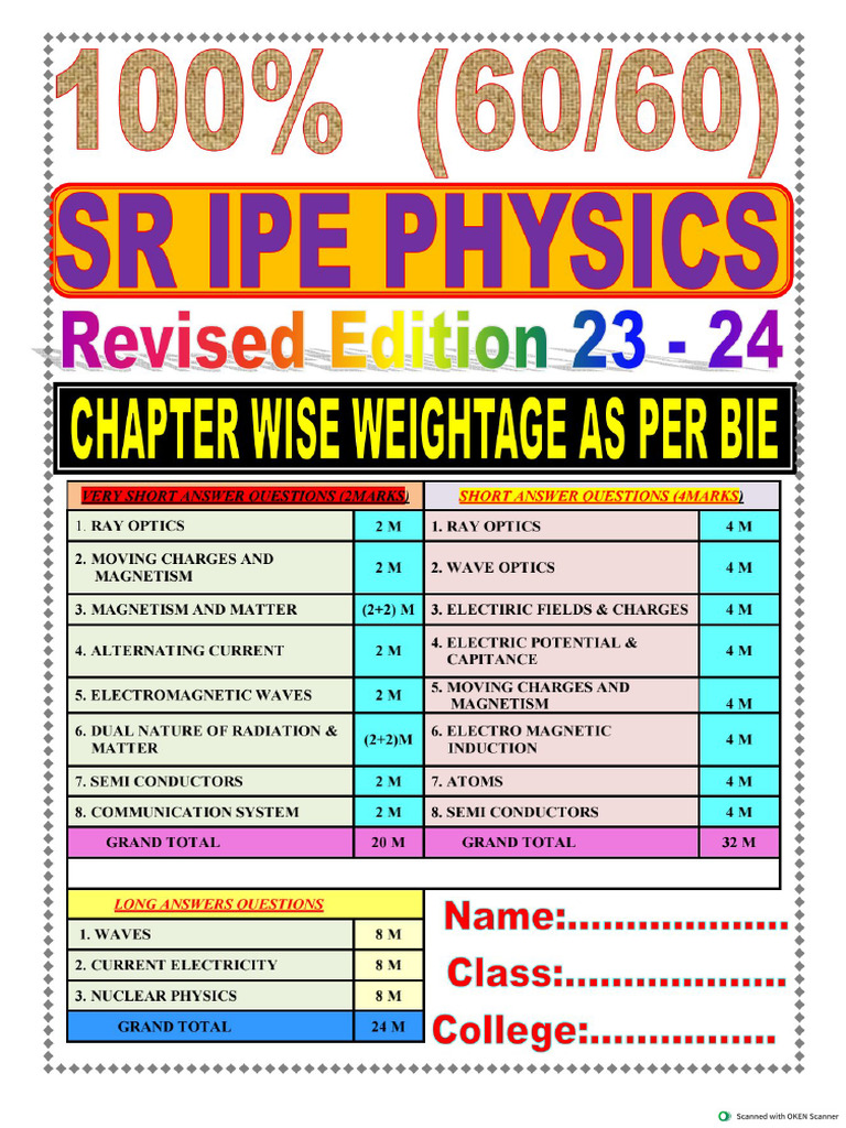 Senior Inter Physics Material | PDF