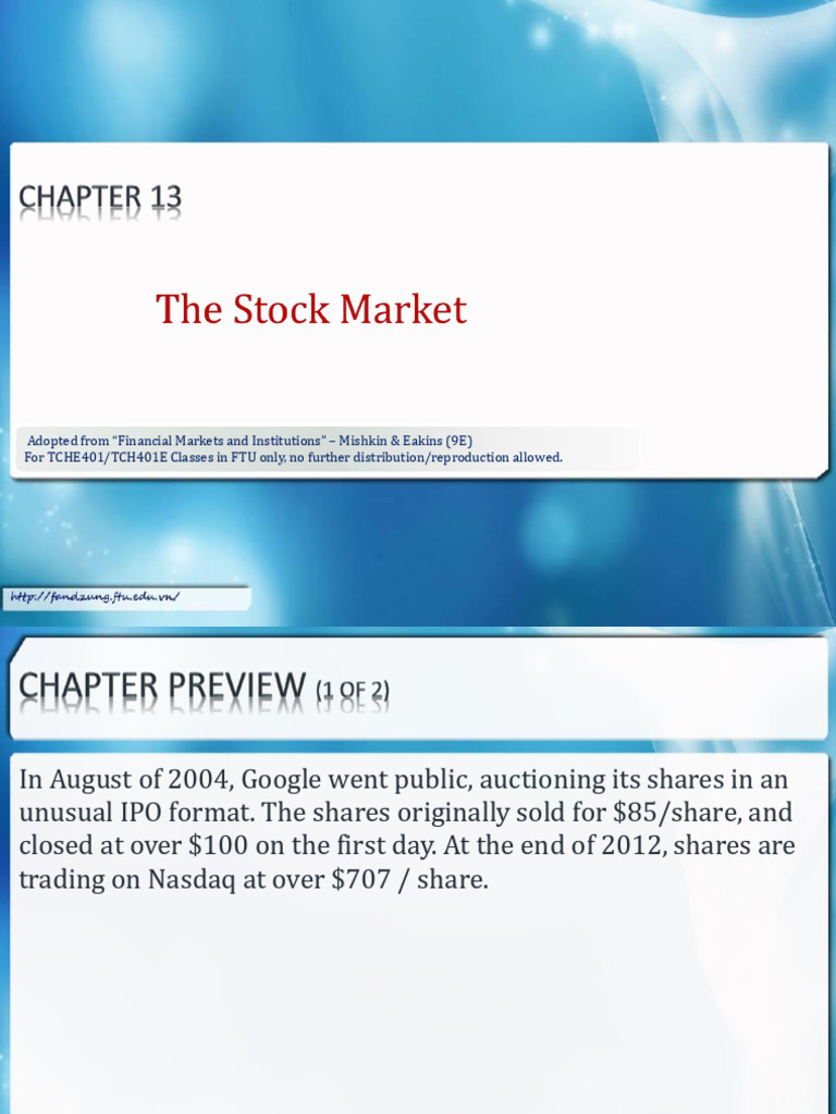 C13-Stock Market | PDF | Stocks | Valuation (Finance)