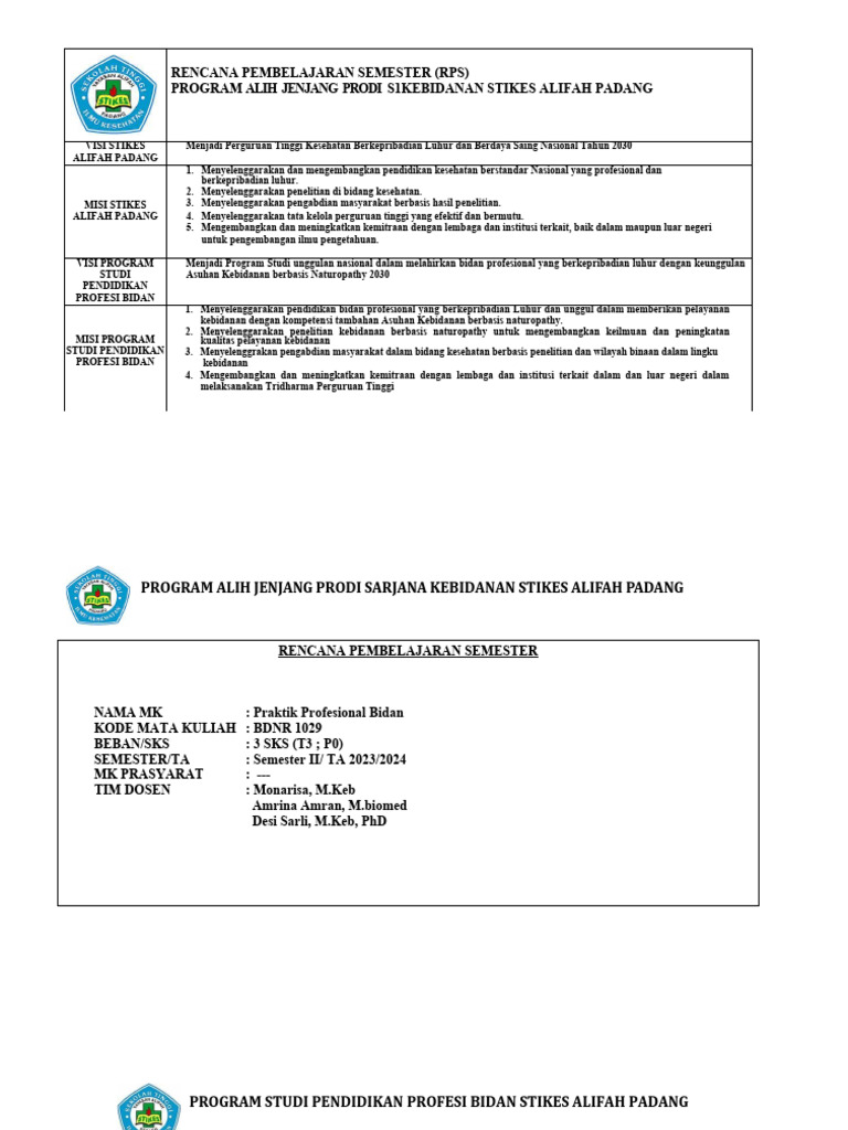 RPS Praktik Profesional RPL 2024 | PDF