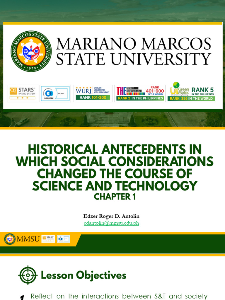 Historical Antecedents in Which Social Considerations Changed The ...