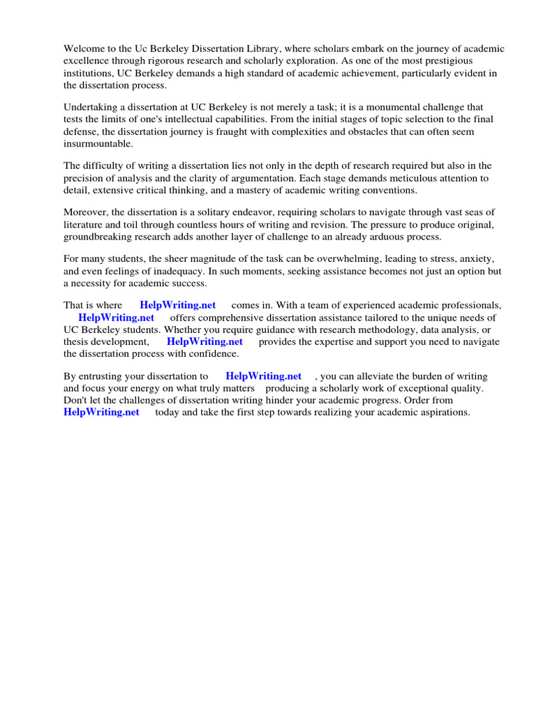Uc Berkeley Dissertation Library | PDF | Thesis | Libraries