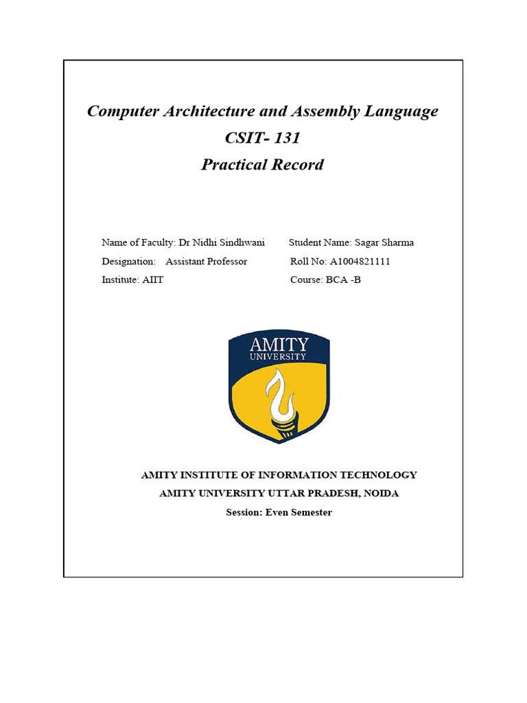 Caal Practical File | PDF | Computer Science | Computer Engineering Caal Practical File | PDF | Computer Science | Computer Engineering