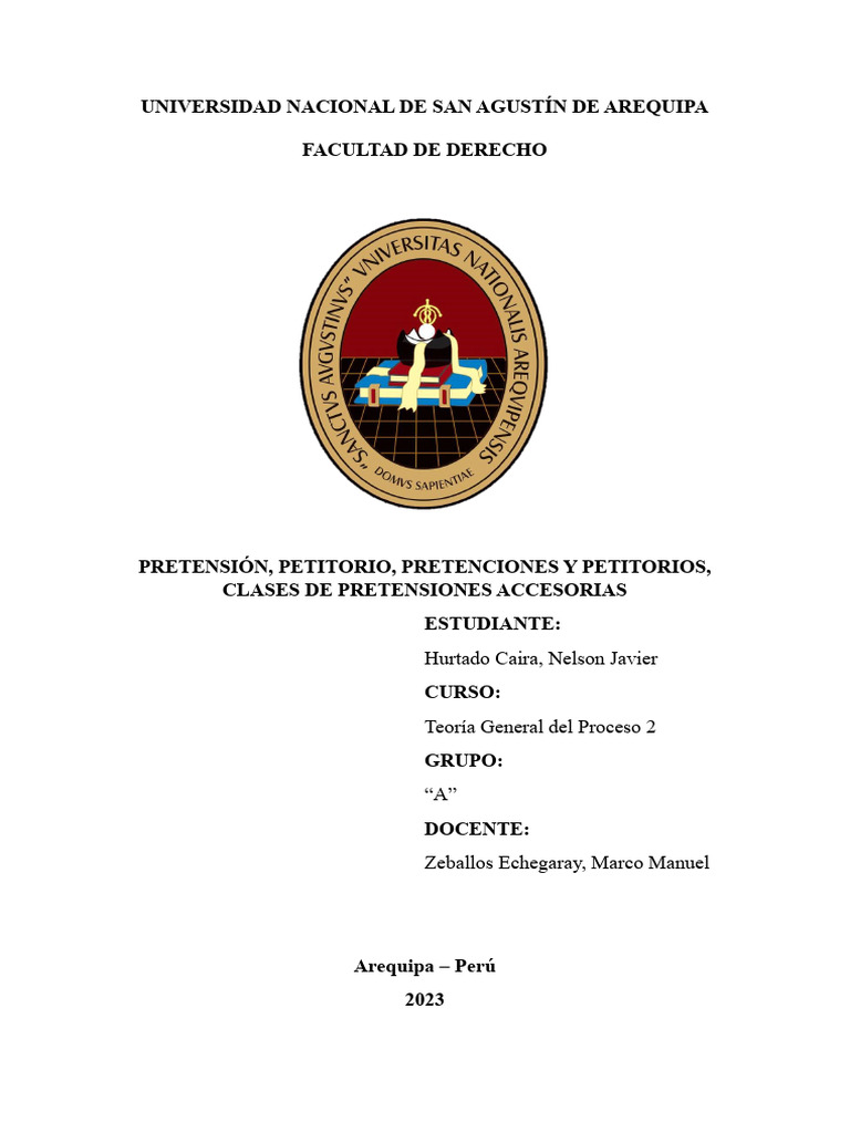 Pretensión, Petitorio, Pretenciones y Petitorios, Clases de ...
